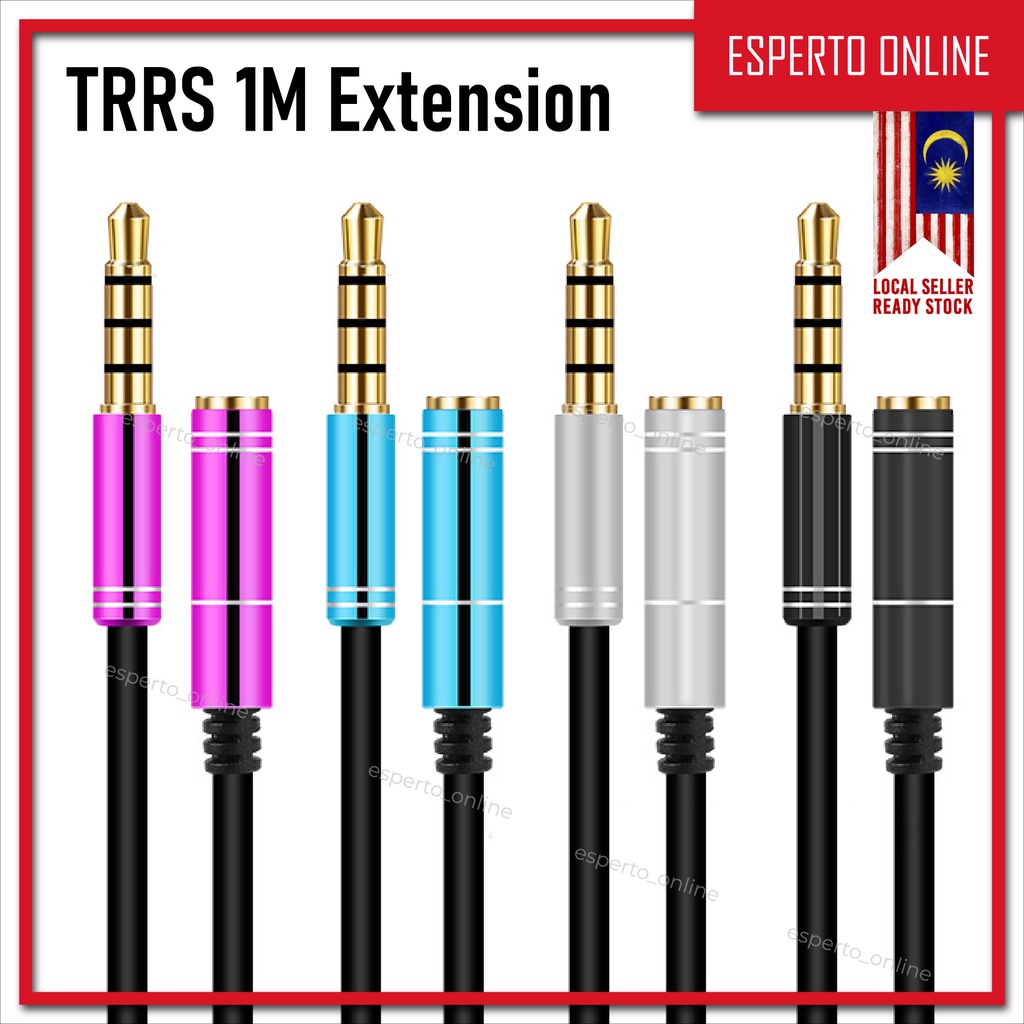 𝟐𝟒𝐡𝐫 𝐒𝐡𝐢𝐩 📦 Aux 3.5mm TTRS 4 Poles Audio Extension Cable Male to Female ...