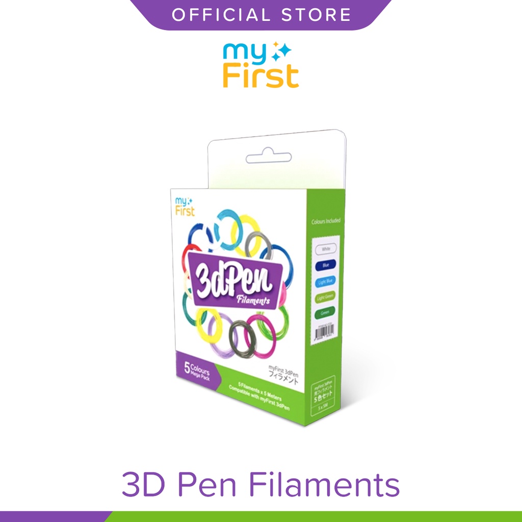 myFirst 3dPen Make Filaments 5 Colors Mega Pack Cold/Warm | Shopee Malaysia