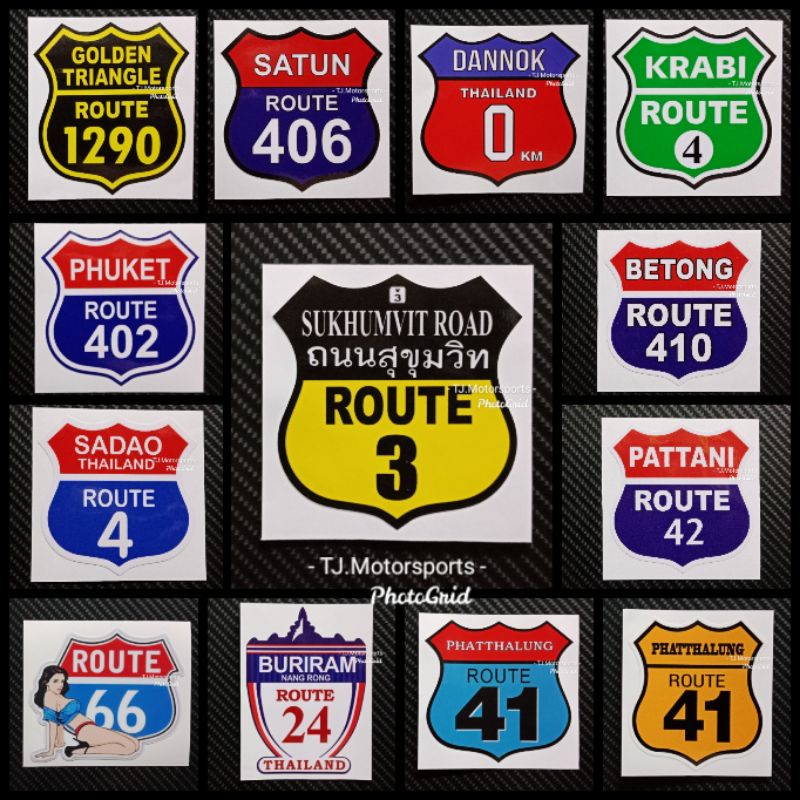 Sticker Route Thailand Hatyai Krabi Phuket Pai Pattaya Betong Satun ...