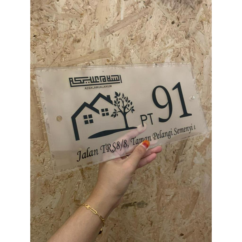 HOT SALES PLAT RUMAH MODERN Style Acrylic Laser-cut House Plate ...