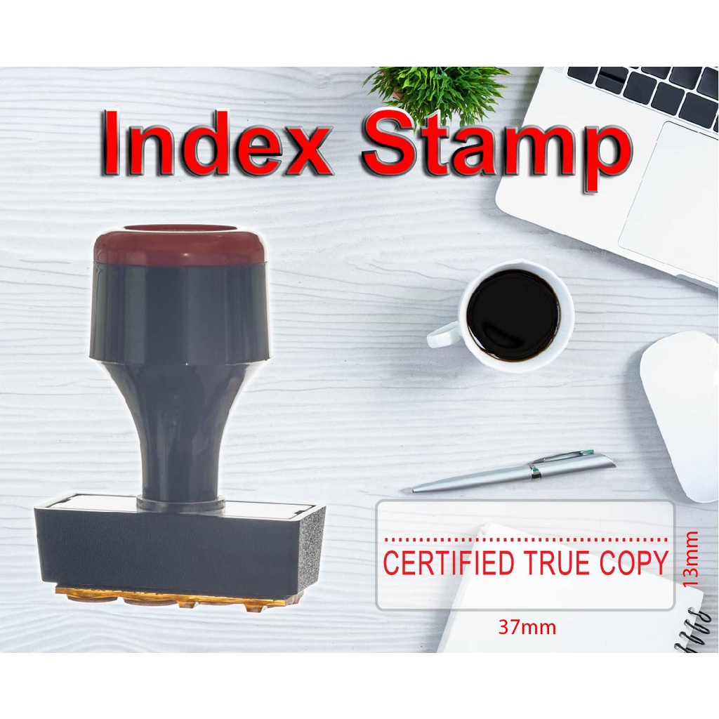 E07 CERTIFIED TRUE COPY Ready Made Index Stock Rubber Stamp Chop 37mm x ...