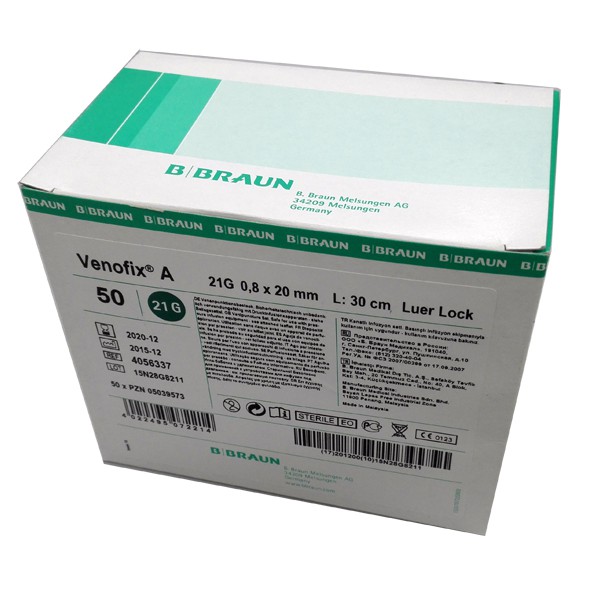 SCALP VEIN SET ( BUTTERFLY WITH NEEDLE) B.BRAUN 21G (50PCS/BOX ...