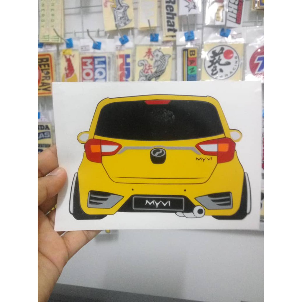 Car Sticker Gambar Kereta Myvi Tempah No Plat Sendiri Stiker Potong ...