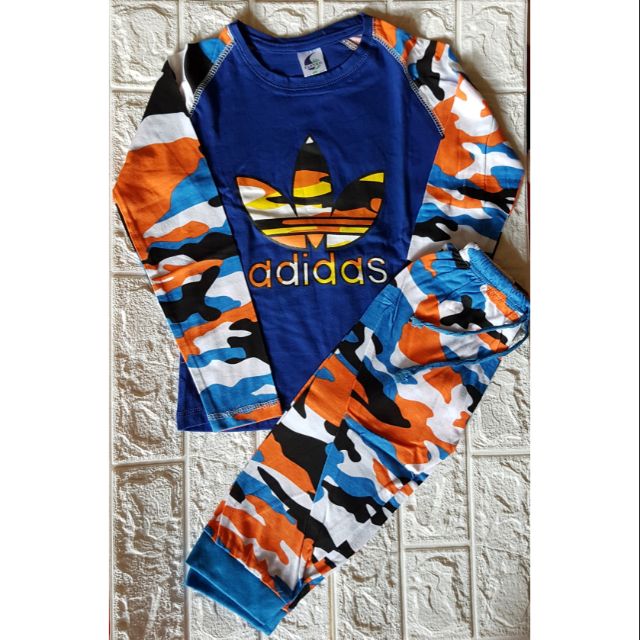 Kids Adidas camouflage pyjamas (Blue) | Shopee Malaysia