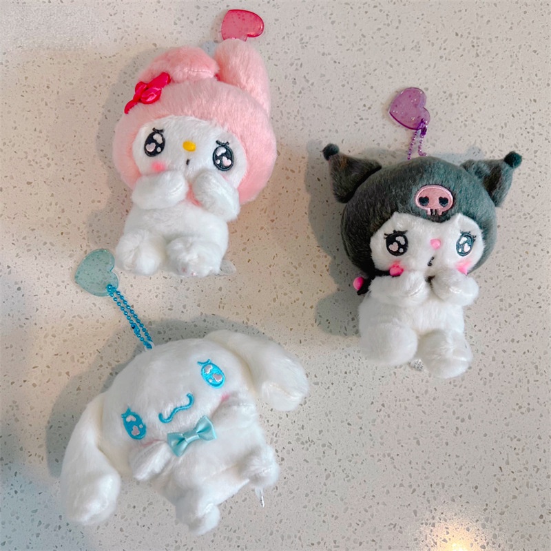 Kuromi Cinnamoroll My Melody Plushie keychain Kawaii Crying Face Love ...