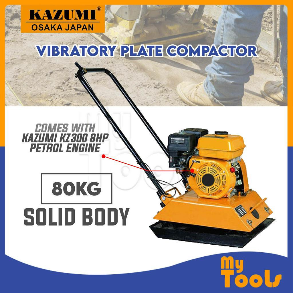 Vibratory Plate Compactor 80kg c/w Kazumi KZ-300 8hp Petrol Engine ...