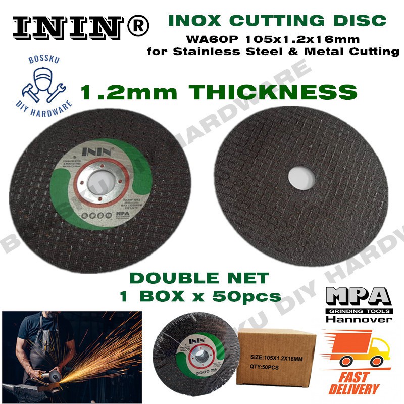 ININ 1.2mm 4" Inch INOX Cutting Disc 105x1.2x16mm Stainless Steel ...