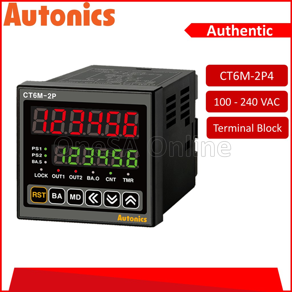 AUTONICS COUNTER/TIMER 6 DIGIT COUNT UP/DOWN 2PRESET(CT6M-2P4-A100-240 ...