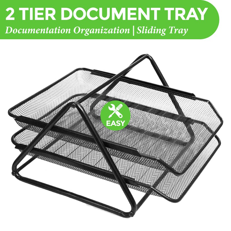 Multi-Tier Metal Document Tray Easy Organization with Sliding ...