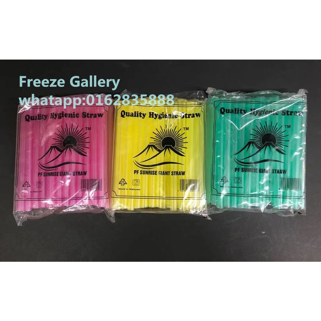 Giant Straw 7" Disposable Plastic Straw Flat / Straw Besar Bubble Milk ...