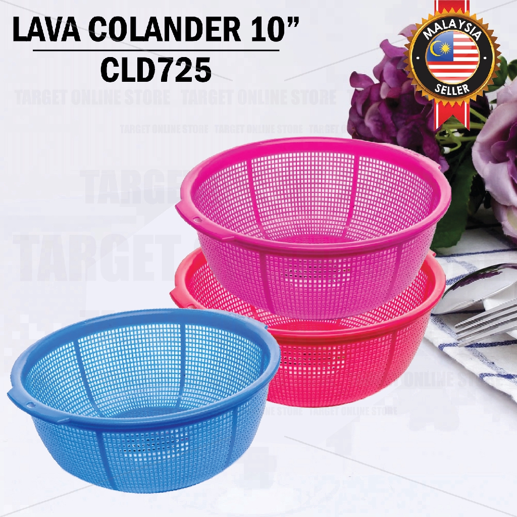 LAVA CLD725 Round Plastic Colander Mesh Basket Strainer Kitchen ...