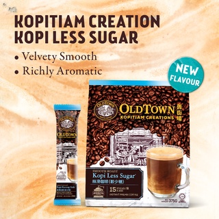 OLDTOWN Kopitiam Smooth Roast Kopi Less Sugar, 15 Sticks [HALAL ...