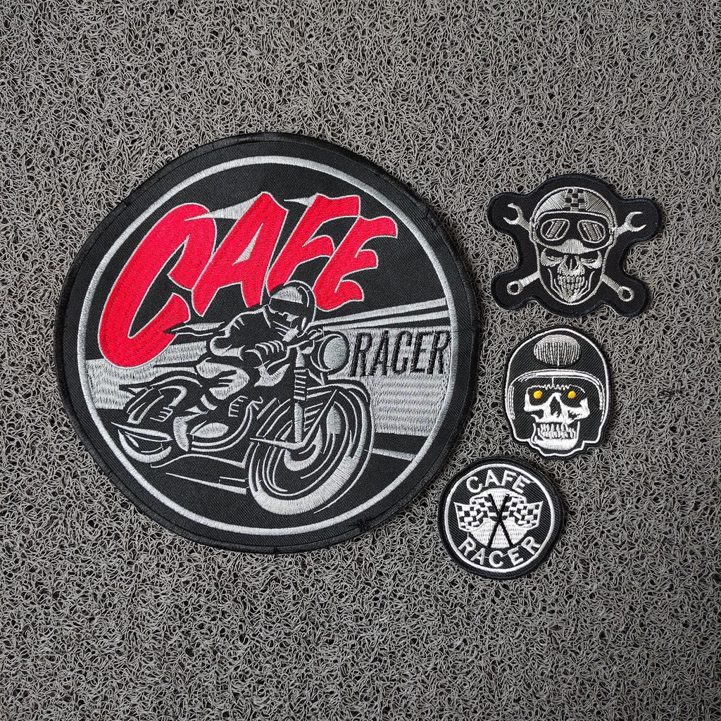 Embroidered PATCH BACK PATCH CAFE RACER EMBLEM Motorcycle Embroidery ...