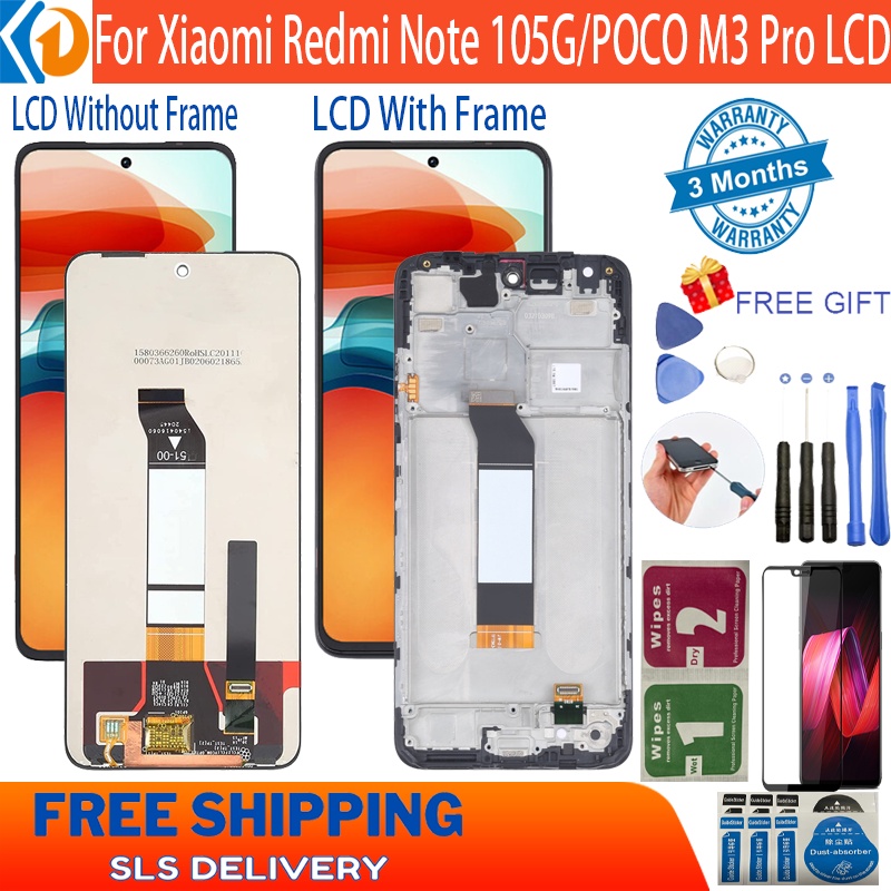 Original For Xiaomi Redmi Note 10 5G M2103K19G / POCO M3 Pro 5G M2103K19PG LCD Display Screen ...