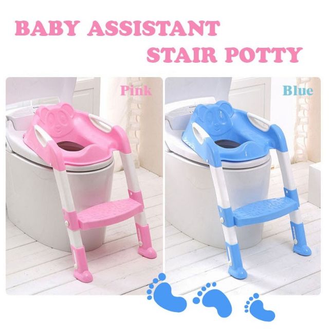 Portable potty train with ladder (pink) | Shopee Malaysia