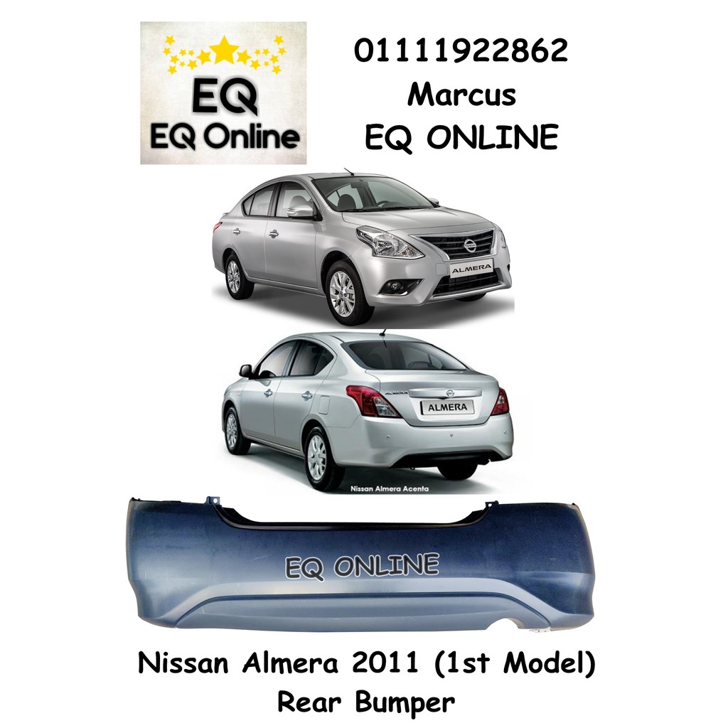 Nissan Almera 2015 Rear Bumper (2nd Model) PP Plastic Malaysia (BUMPER ...