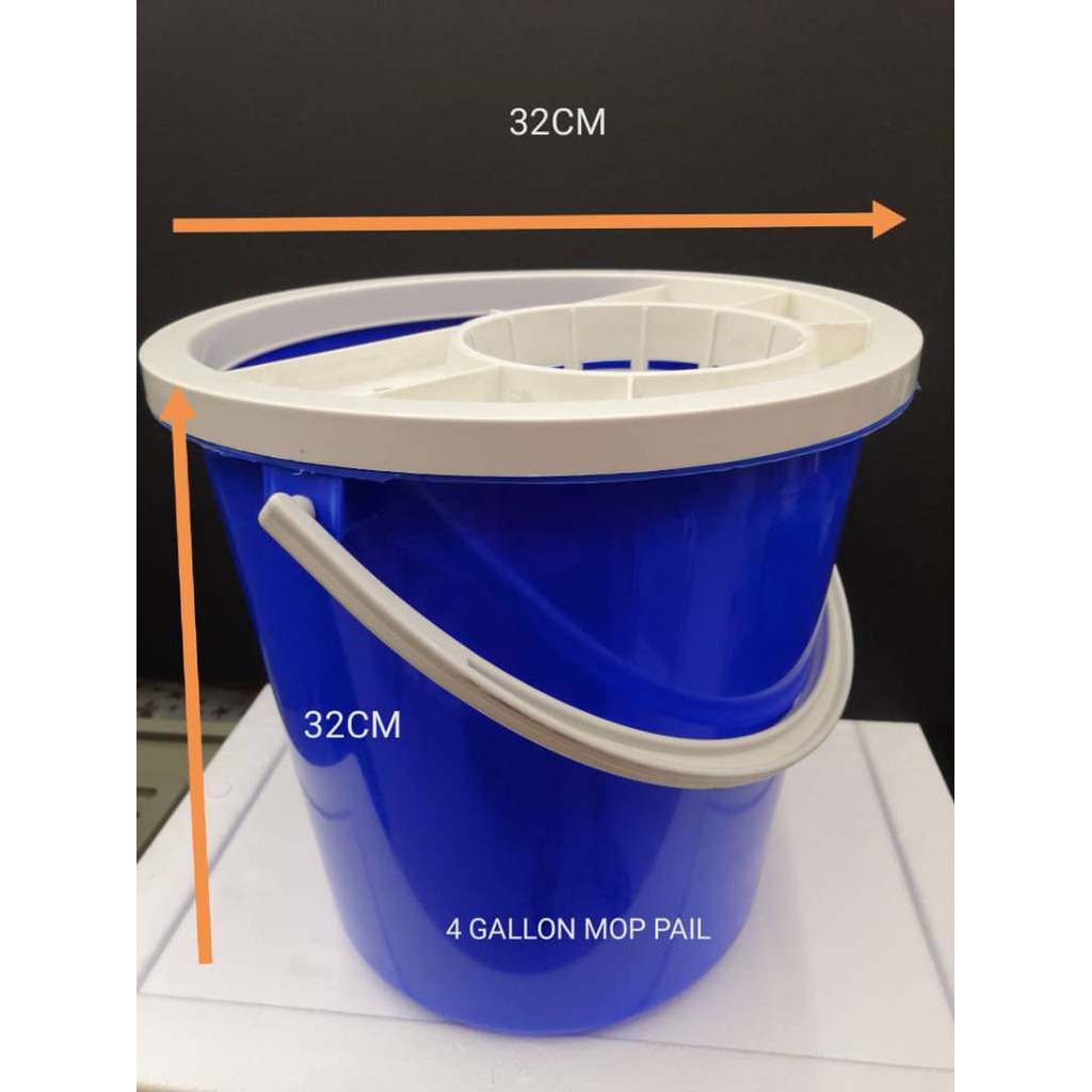 4 GALLON TEBAL BIGSALES MOP BUCKET MOP PAIL BEKAS PLASTIK BALDI TONG ...