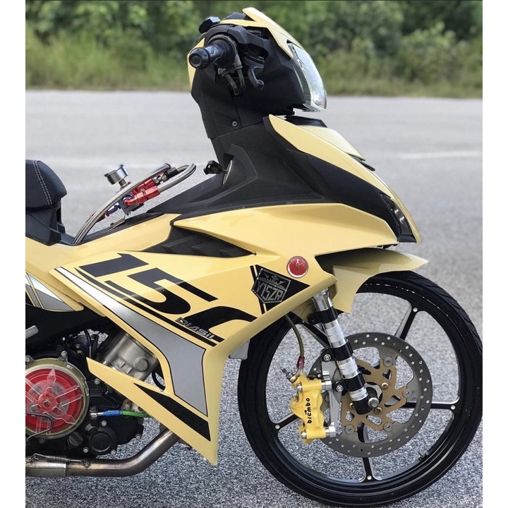 COVERSET Y15 CUSTOM REPAINT DARKCREAM | Shopee Malaysia