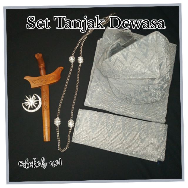 🌟 Set Tanjak + Sampin + Tali pinggang + Dokoh rantai + Brooch tanjak ...