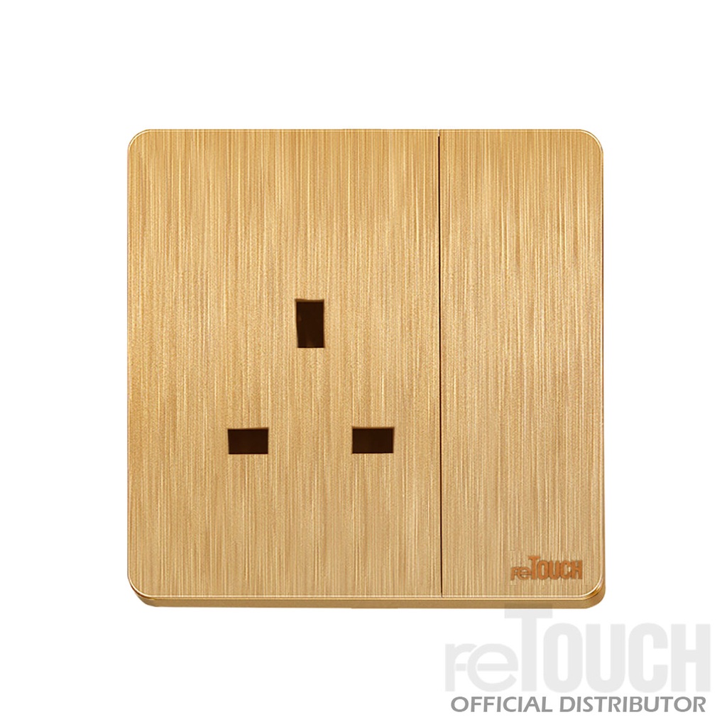 reTouch Gold Ultra Rimless Switch 13A 15A Big Rocker Universal USB ...