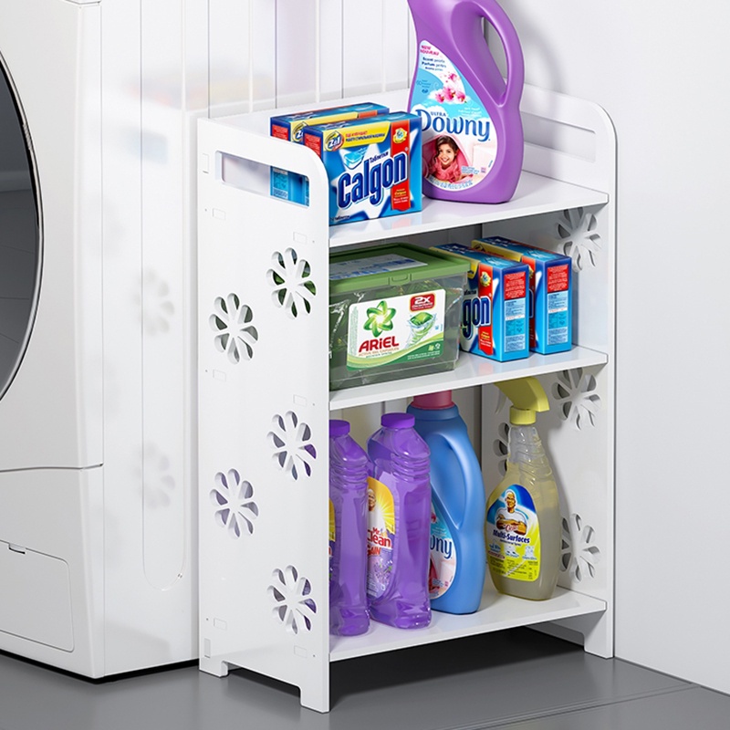 Laundry detergent bathroom shampoo rack floor balcony storage easy ...