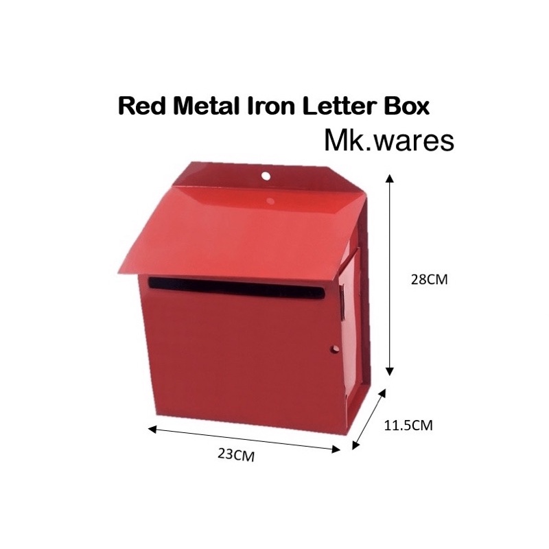 Malaysia 🇲🇾 Product Plastic & Metallogy Metal Red Post Letter Box/Peti ...