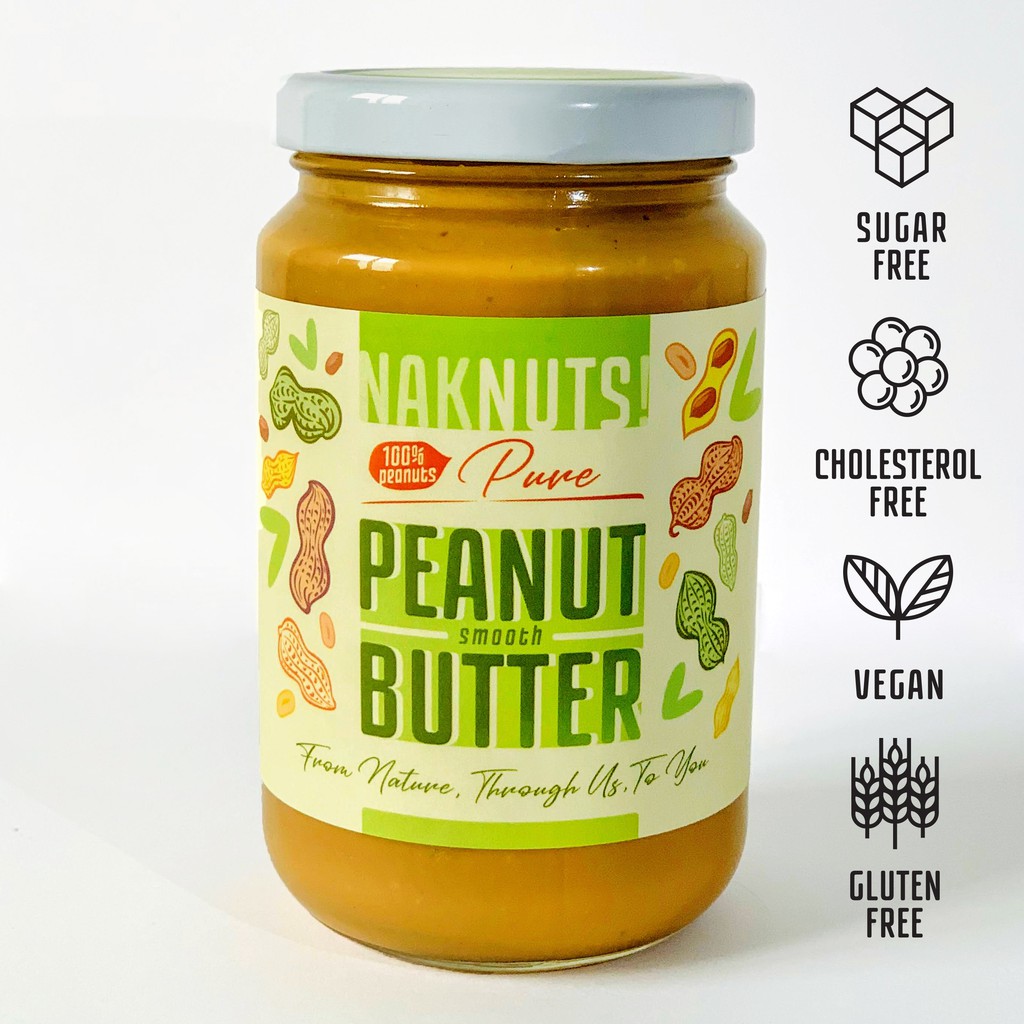 NakNuts Smooth Peanut Butter [NO SUGAR. NO SALT] [ALL NATURAL] - 360g ...