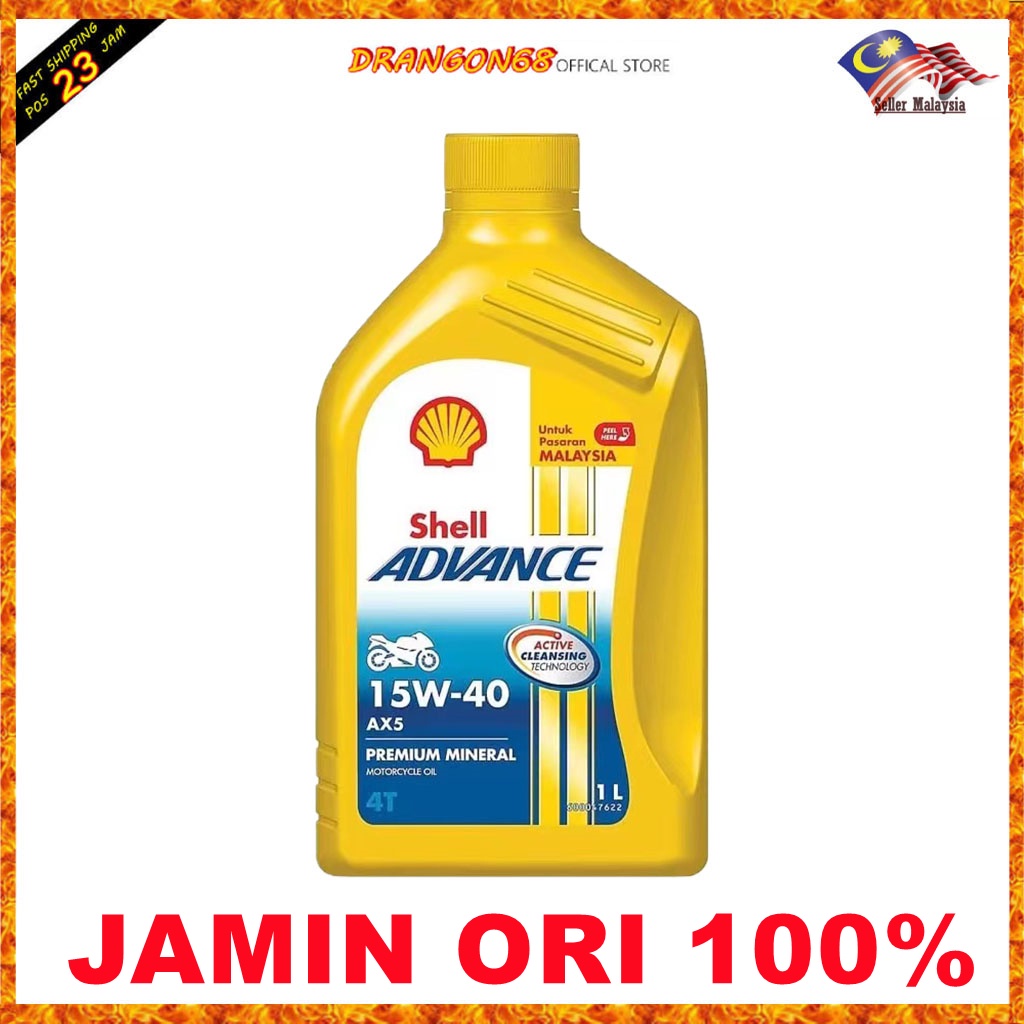 4T AX5 Shell 15W40 Original (ORIGINAL SHELL MALAYSIA EDITION )1L EXTREMO/MOTUL/LIQUI MOLY ...