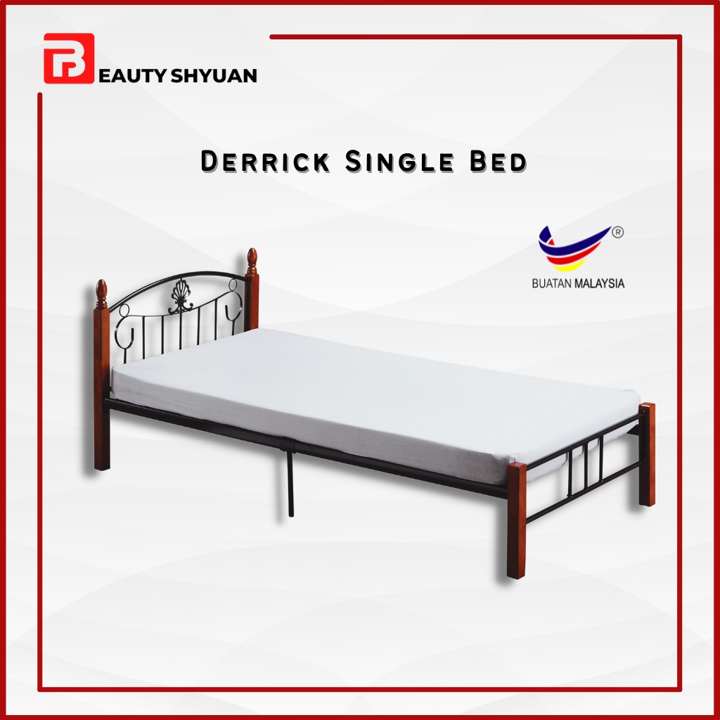 DERRICK Metal Single Bed Frame Single Metal Bed Frame Single Bedframe ...