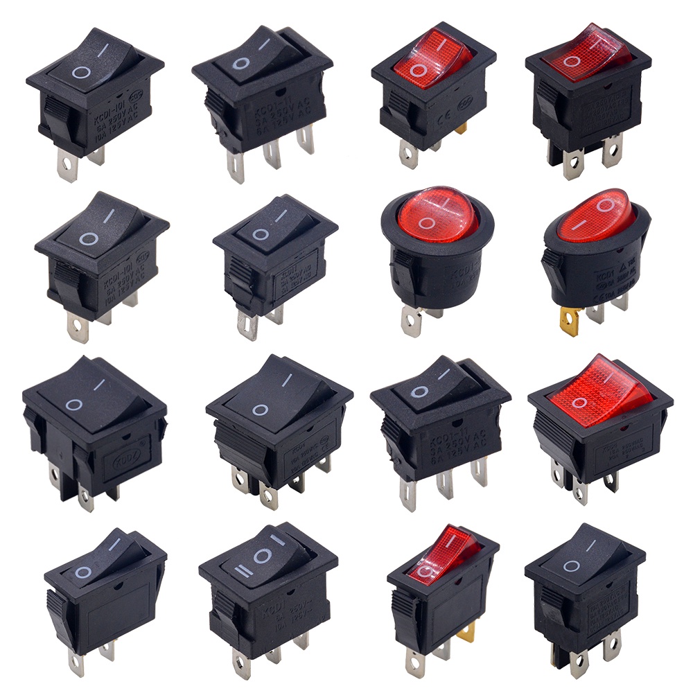 1Pcs KCD1 Series 2/3/4/6 Pin Rocker Switch Power Switches 6A/250V 10A ...