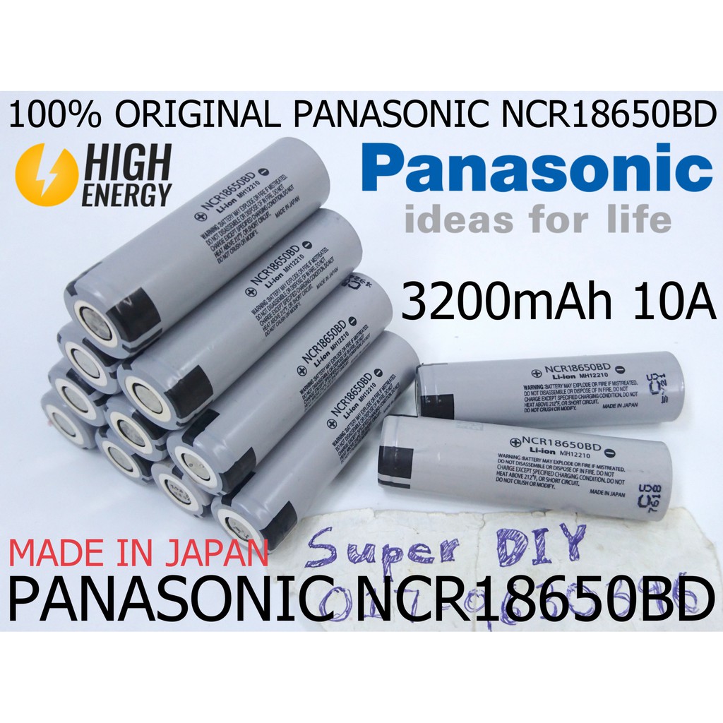 Panasonic 18650 NCR18650BD 3200mAh 3.7V 4.2V lithium ion Li-Ion ...