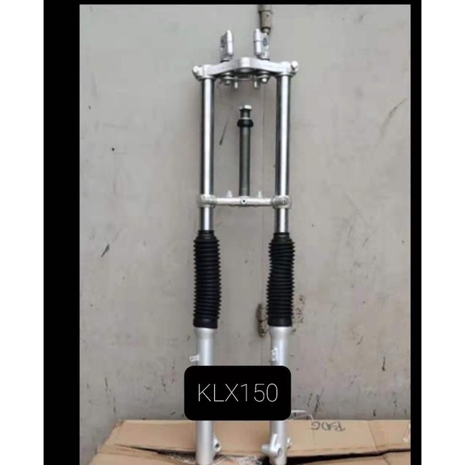 KAWASAKI KLX150 FRONT FORK DAMPER+UNDERBRACKET+HANDLE BRACKET COMPLETE SET PANJANG 81CM FORK ...