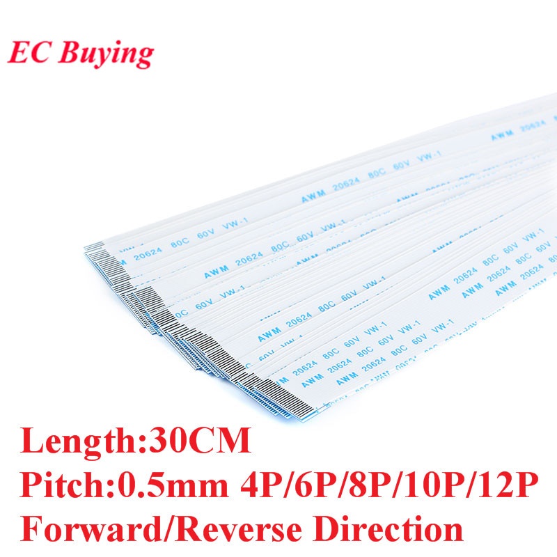 5Pcs FPC/FFC Ribbon Flexible Flat Cable Wire Pitch 0.5mm 30cm 300mm ...