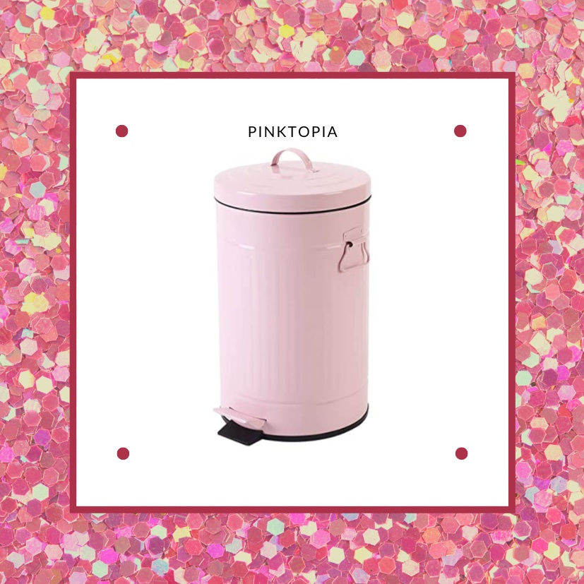 [🇲🇾Ready Stock] Pinktopia Pink Garbage Bin Retro Vintage Dustbin with ...