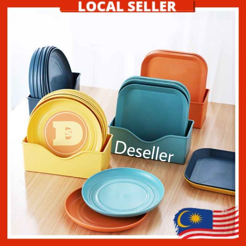 Pinggan Plastik Set Pinggan Mangkuk Plastik Colourful Set Home Dining ...