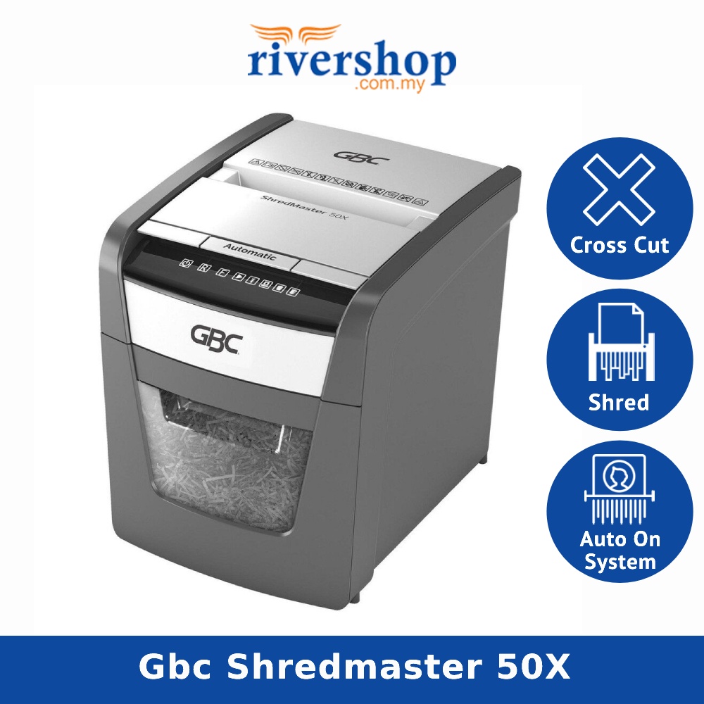 GBC ShredMaster 50X Auto Feed Paper Shredder 50sheets - Cross Cut / Heavy Duty Paper Cutting ...