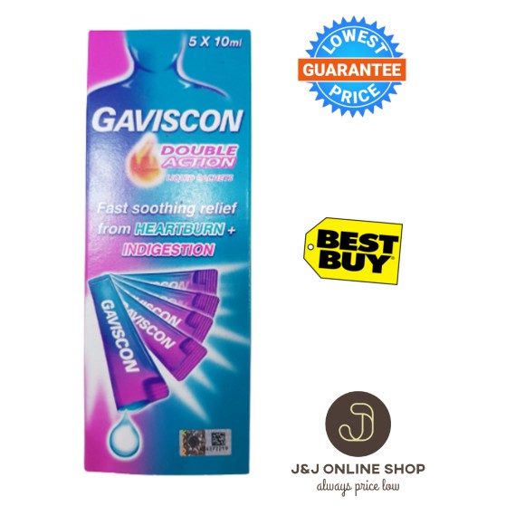 GAVISCON DOUBLE ACTION LIQUID SACHET 10ML 5S | Shopee Malaysia