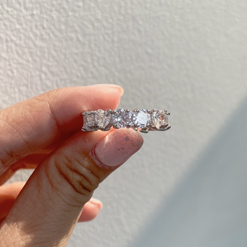 Elovia - GISELA assorted cut eternity band diamond ring | Shopee Malaysia