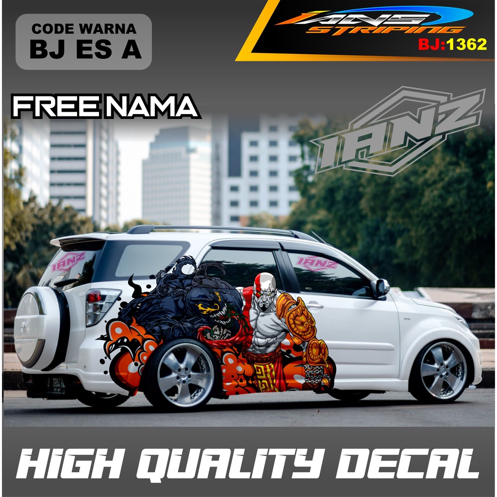 Cartoon Animation Car STICKER/DECAL TERIOS PAJERO Car STICKER TOYOTA ...