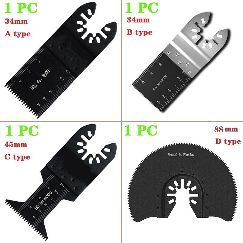 4pcs/set Multi-Function Saw Blade Oscillating MultiTool Saw Blade for Renovator Power Tools ...