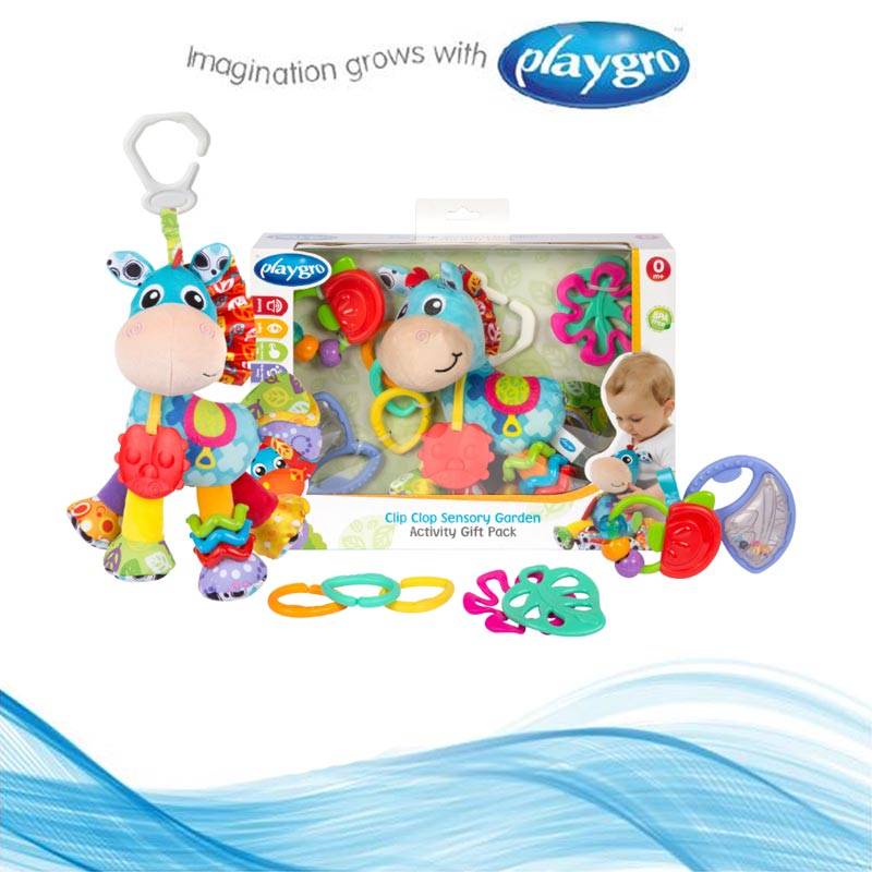 Playgro 0188178 Clip Clop Sensory Garden Activity Gift Pack Suitable ...