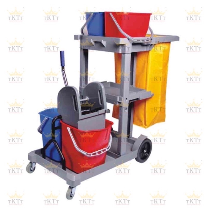 TKTT ™️ Commercial Janitor Cart Heavy Duty Cleaner Trolley ...