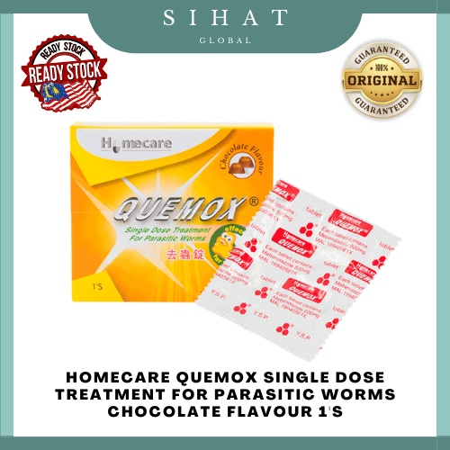 HOMECARE QUEMOX SINGLE DOSE TREATMENT FOR PARASITIC WORMS CHOCOLATE ...
