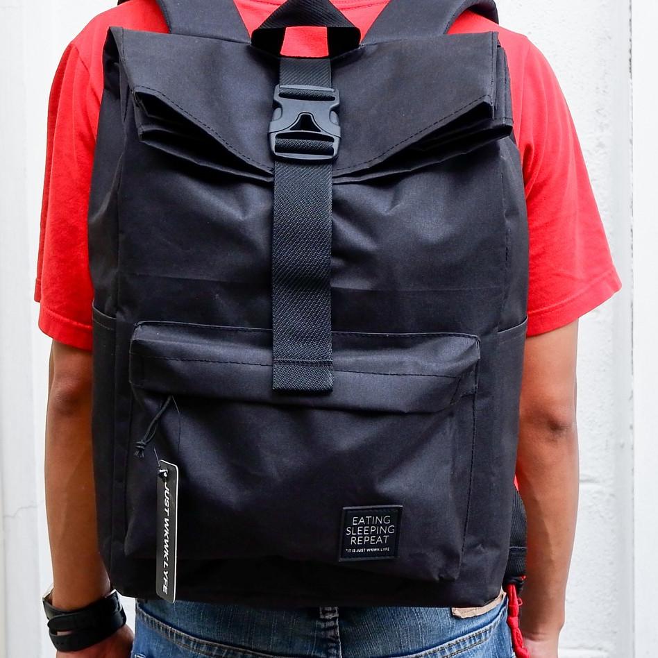 HITAM Quality Black RolBackpack Backpack Backpack | Shopee Malaysia