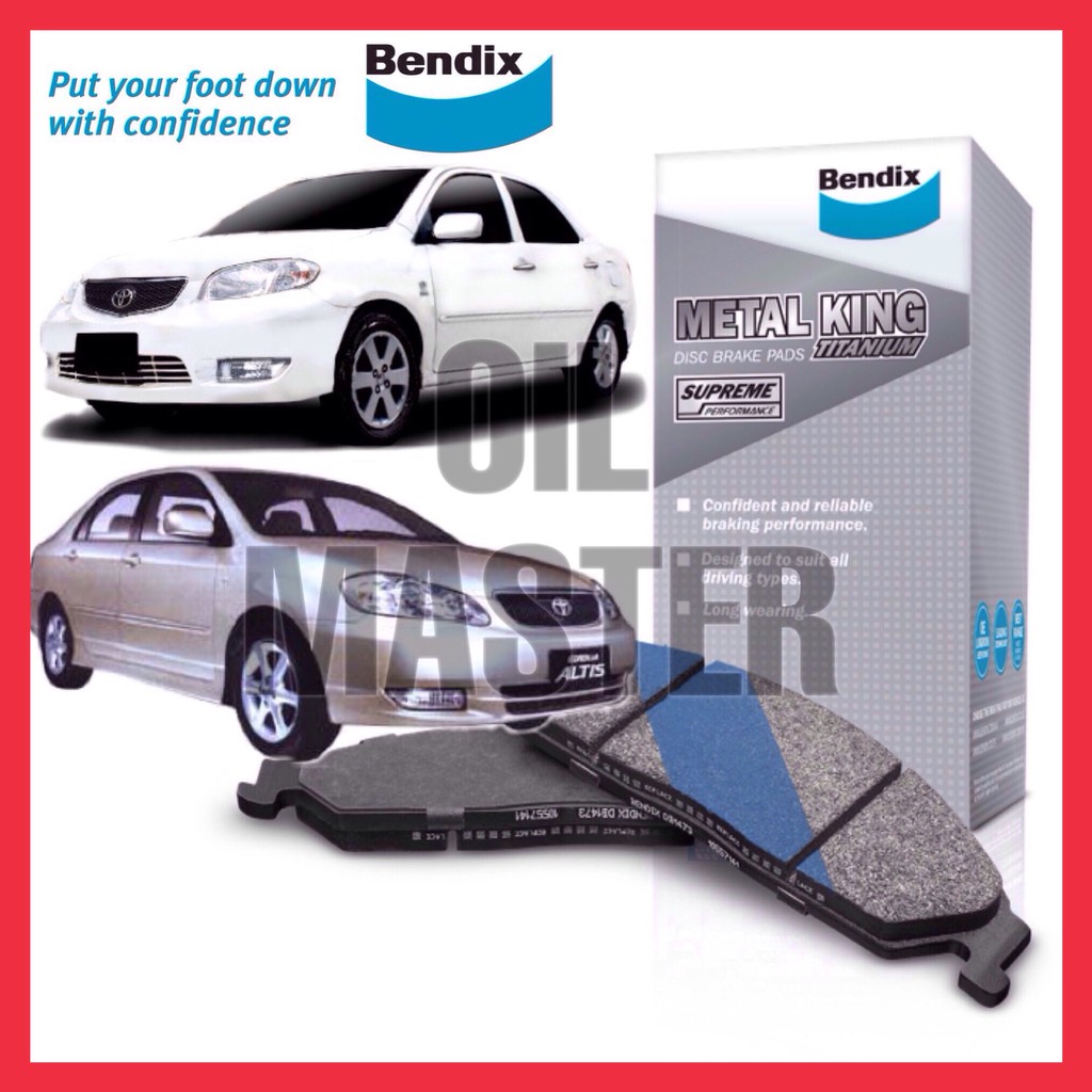 TOYOTA VIOS NCP42 ALTIS ZZE121 REAR BENDIX METAL KING TITANIUM BRAKE ...