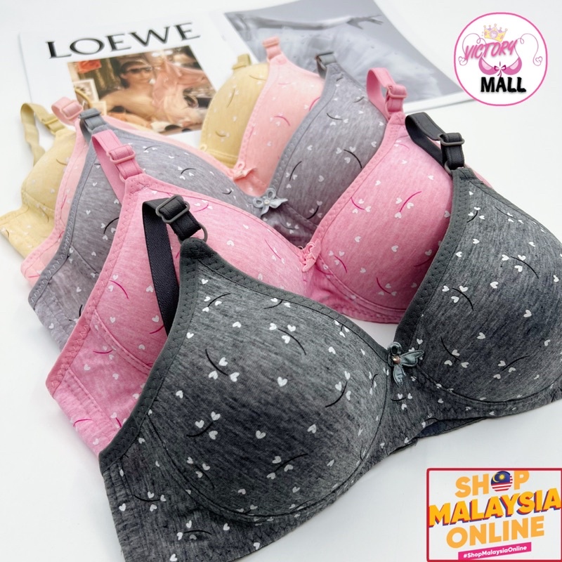 VictoryMall Women Bra Love Design Young Girl Women Cotton Bra CupAB ...