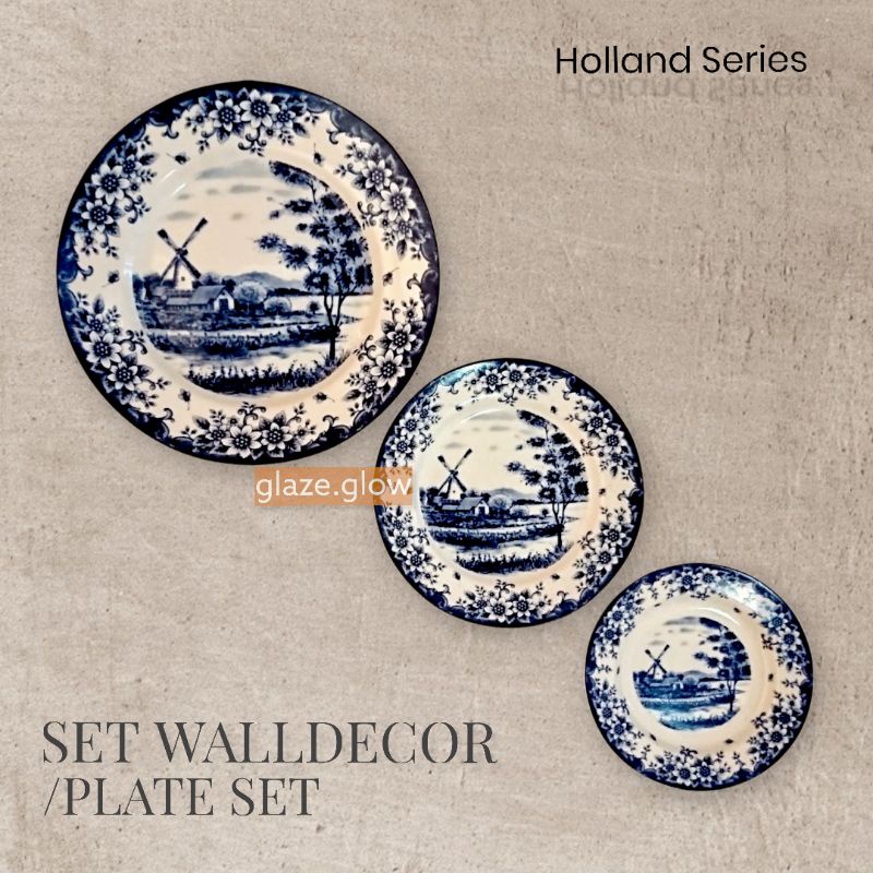 (Package) 1 Set of 3pcs Ceramic Plates for Wall Decorations/Ceramic ...