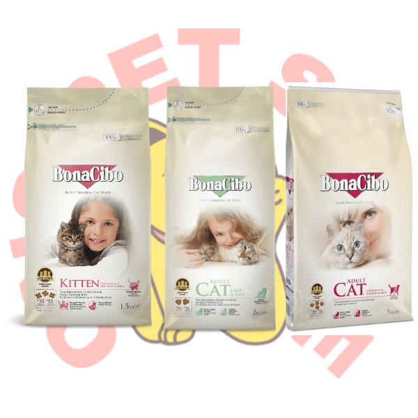BONACIBO Adult & KITTEN Cat 2KG Dry Cat Food/ Makanan Kucing/ Pet Food ...
