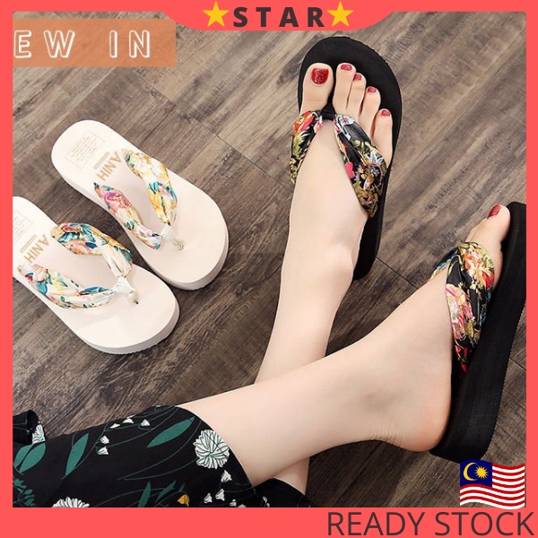 SELIPAR PEREMPUAN / SLIPPER WOMEN BOHEMIAN SATIN RIBBON SELIPAR (WS006J ...