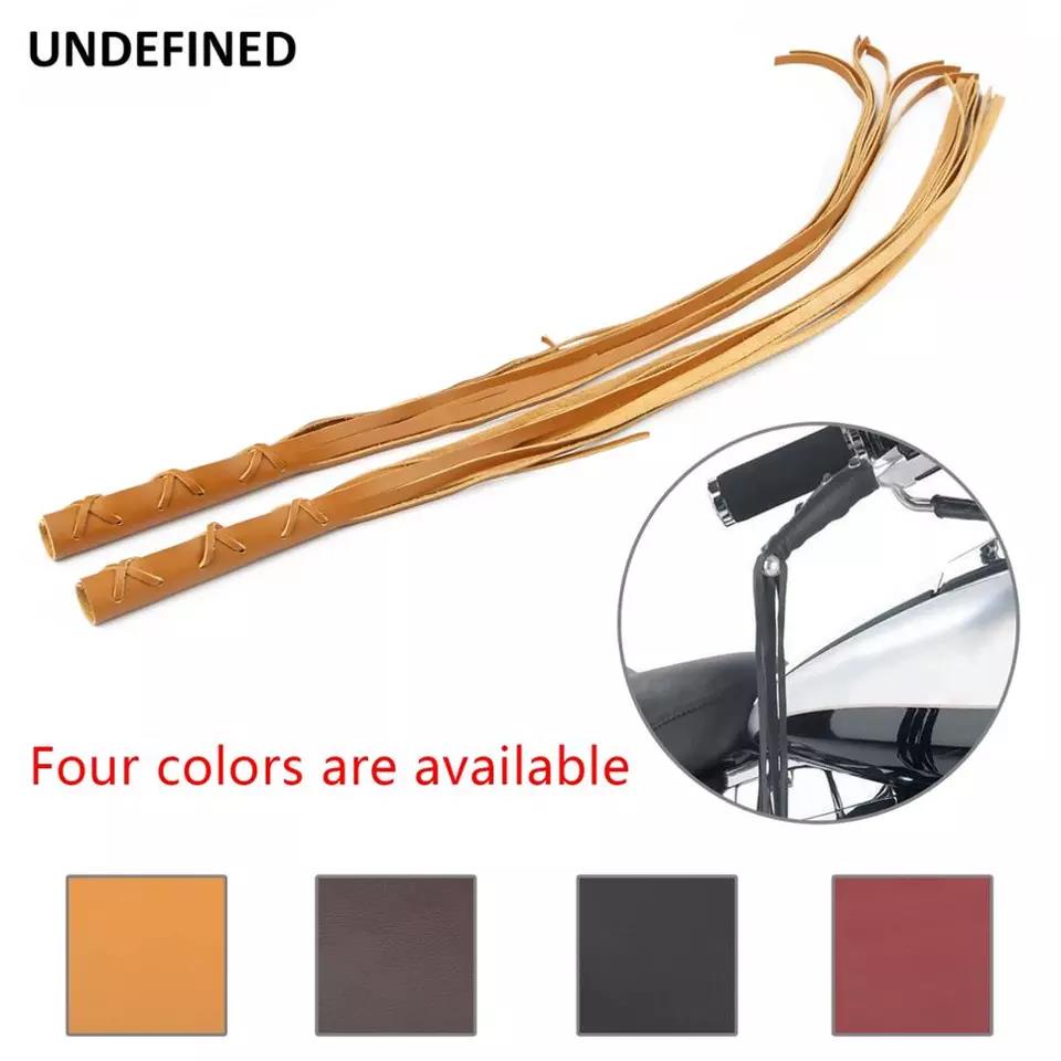 24" Leather Motorcycle Brake Clutch Lever Cover Heavy Duty Fringed ...